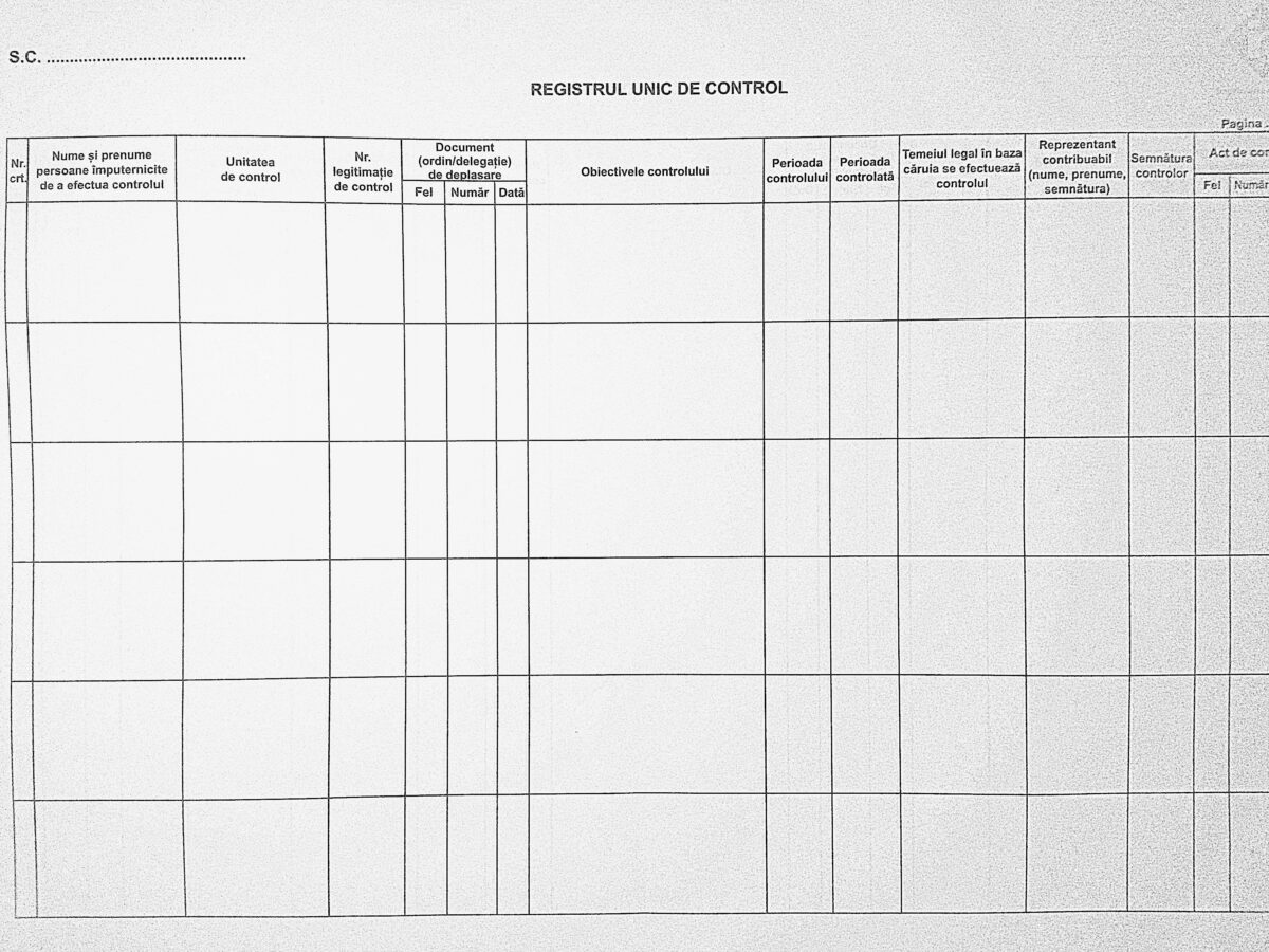Registrul Unic de Control - 10 intrebari si raspunsuri - Liliana ...