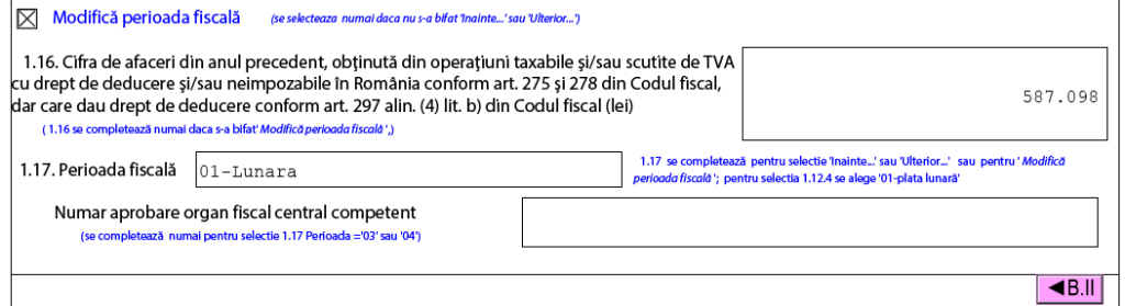2024.D700 – completare pentru schimbarea perioadei fiscale TVA ...